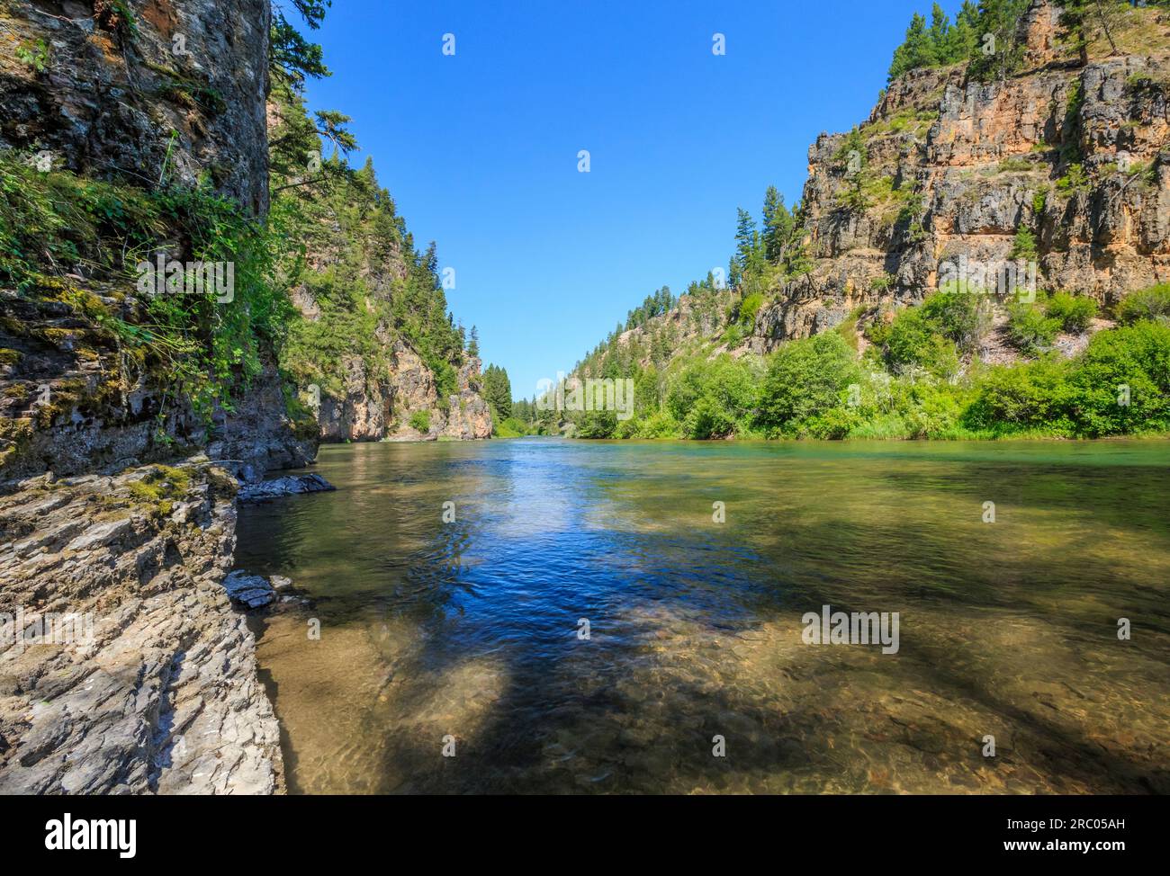 cliffs above the blackfoot river near ovando, montana Stock Photo - Alamy