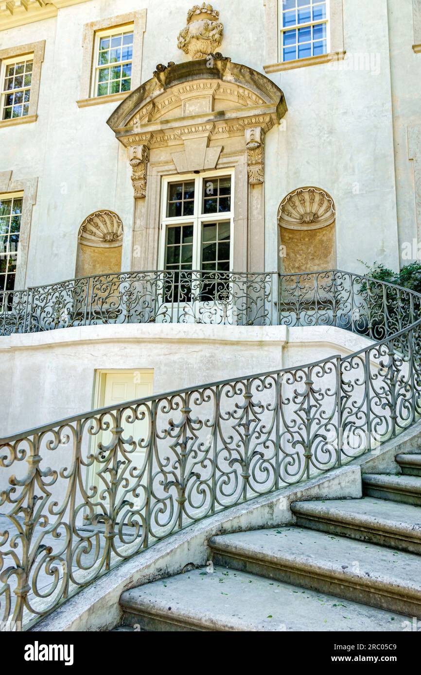Buckhead Atlanta Georgia,Atlanta History Center centre,Swan House,outside exterior,staircase ...