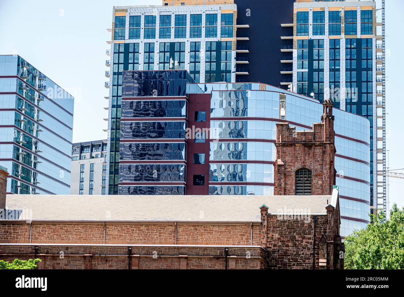 Atlanta Georgia,Peachtree Street,contrasting architecture,church glass ...
