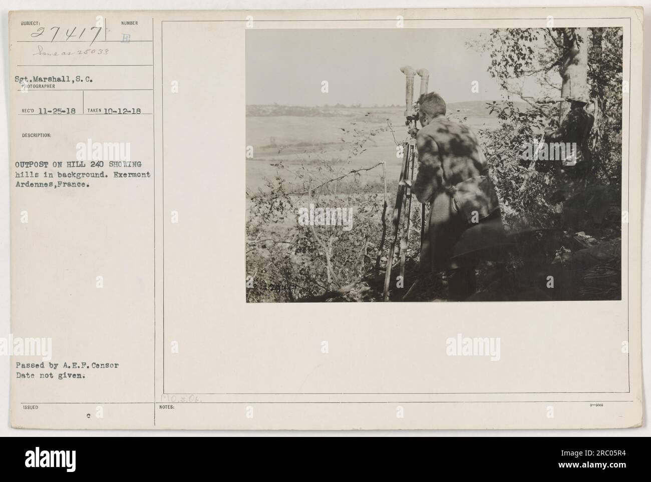American soldiers on an outpost in Exermont, Ardennes, France during ...