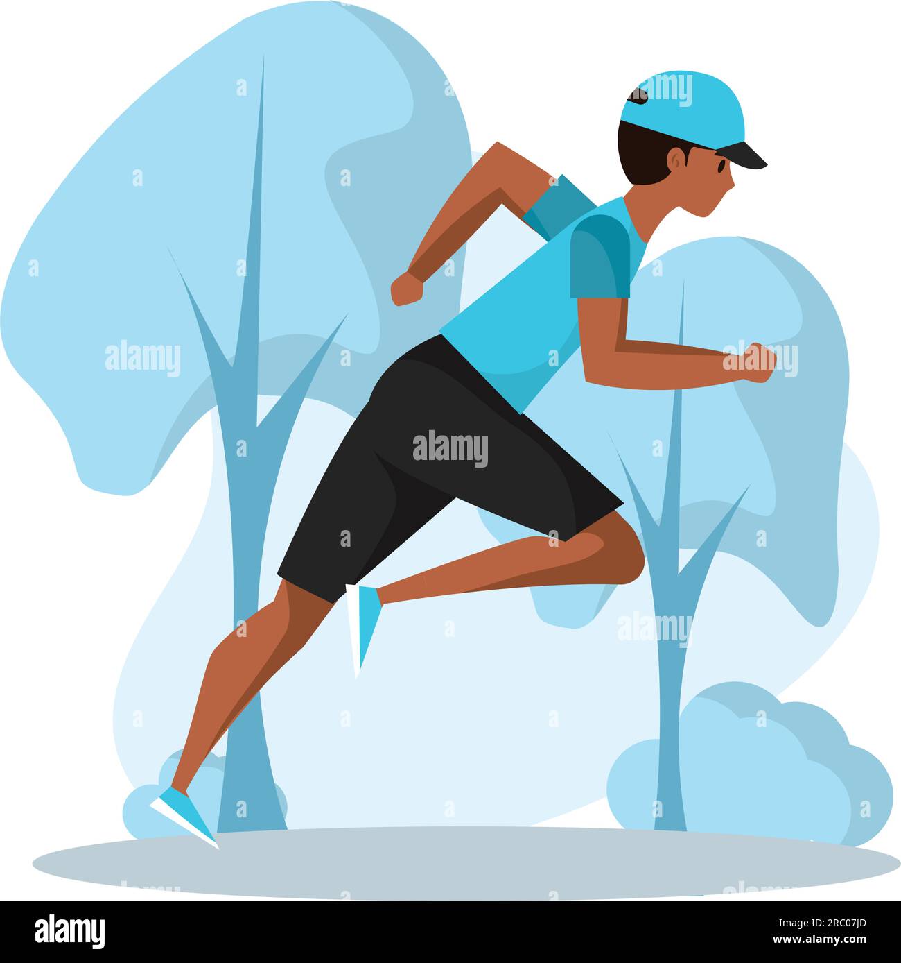 Isolated colored abstract boy character running Vector illustration ...