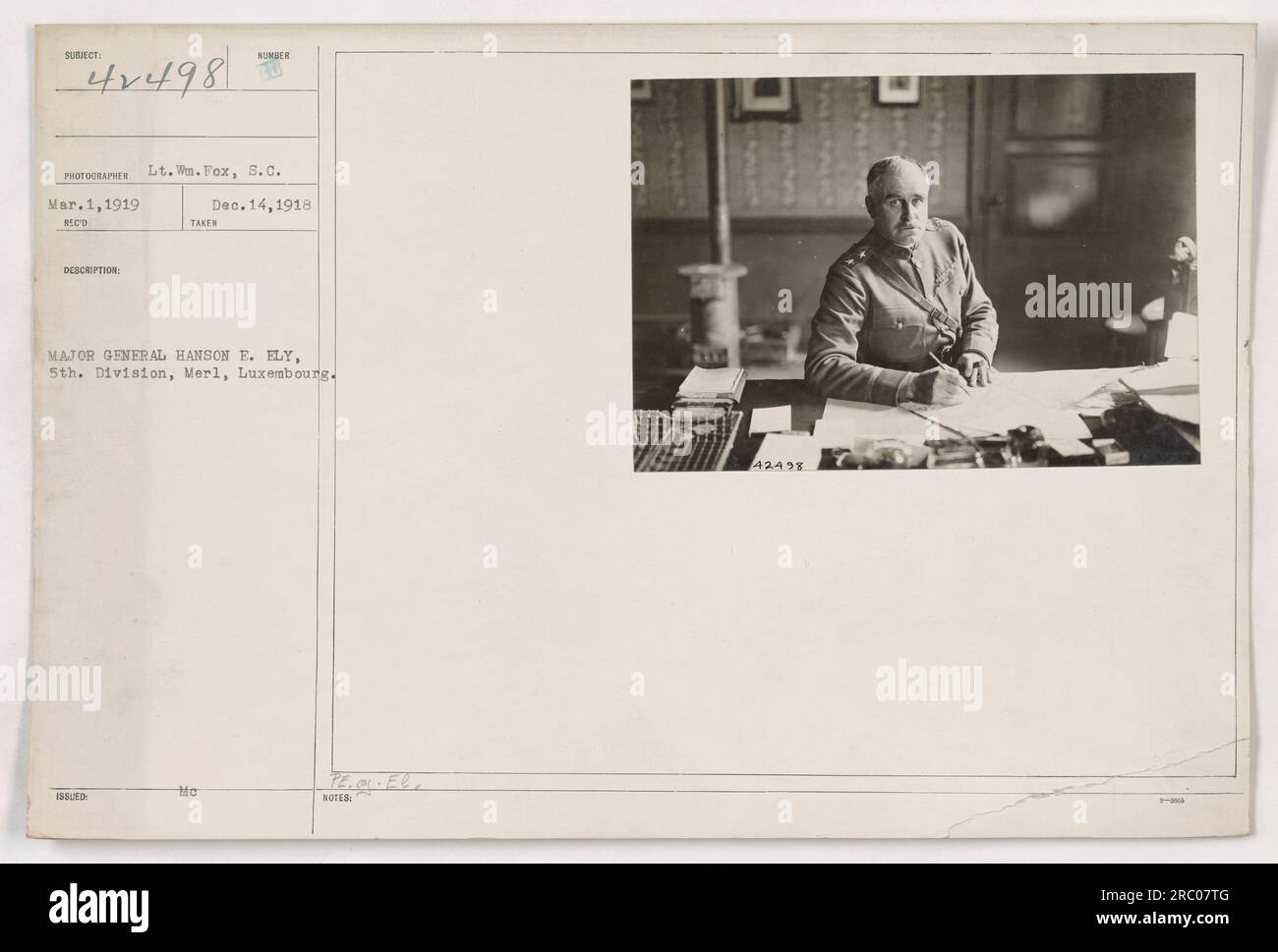 Major General Hanson E. Ely of the 5th Division, pictured in Merl ...