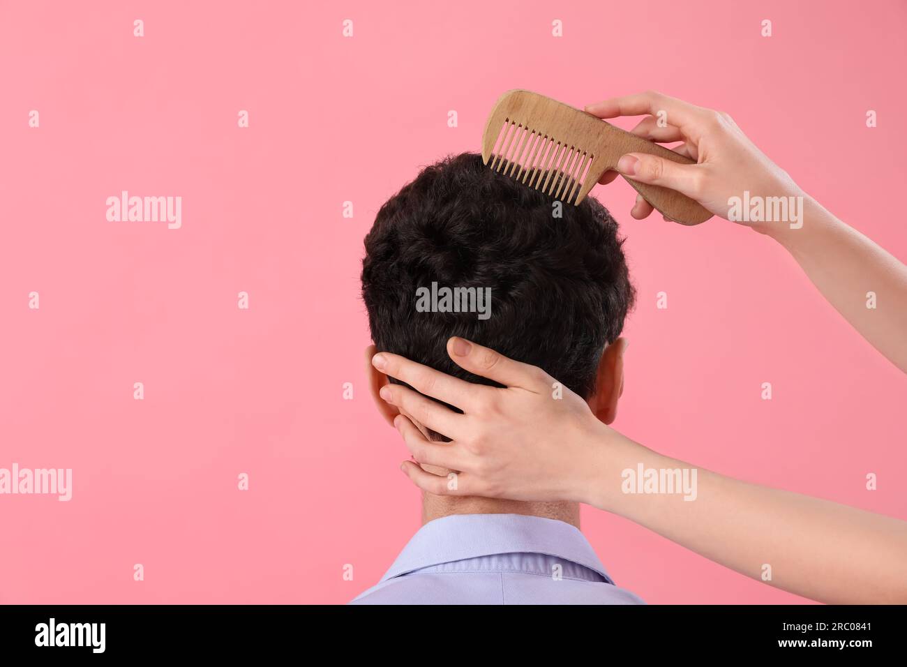 Back view female wavy brunette hi-res stock photography and images - Alamy