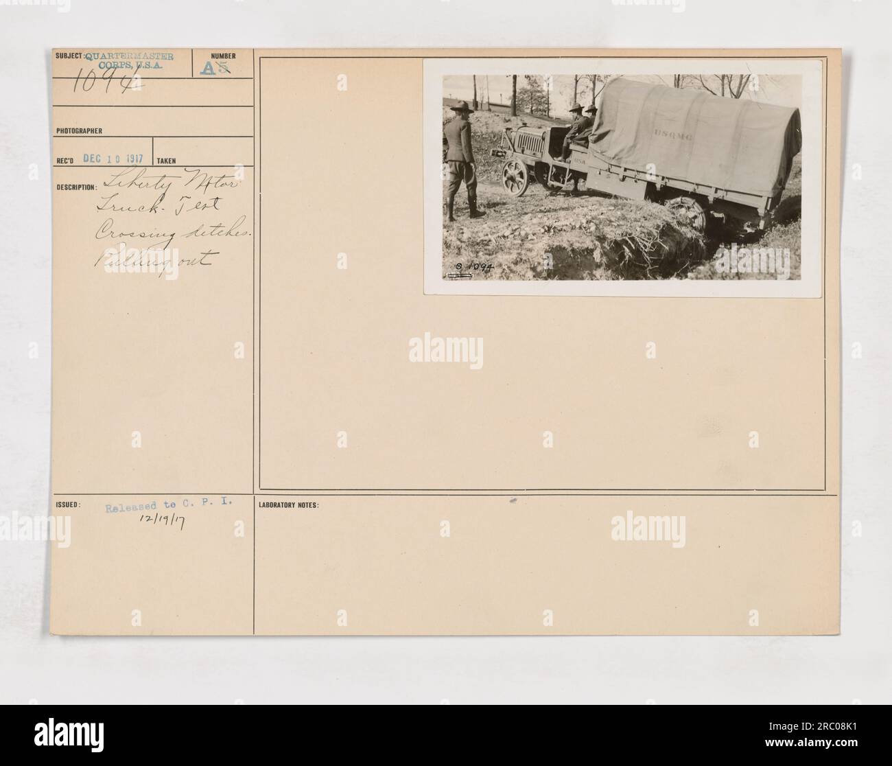 A Liberty Motor Truck from the Quartermaster Corps is seen in this ...