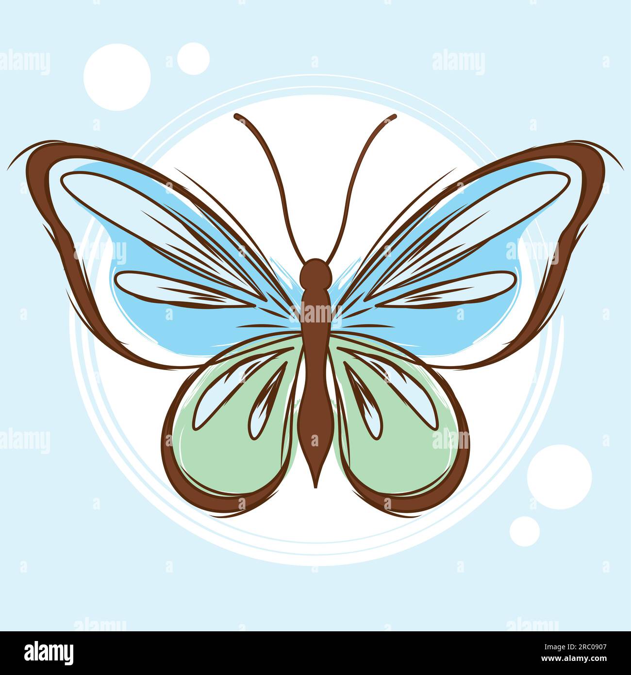 Isolated vibrant colored sketch of a detailed butterfly Vector ...