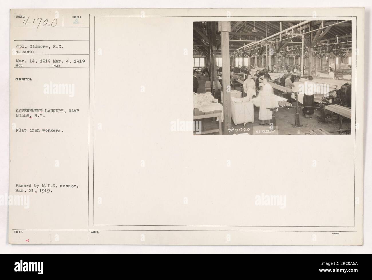 Soldiers working at the government laundry in Camp Mills, New York ...