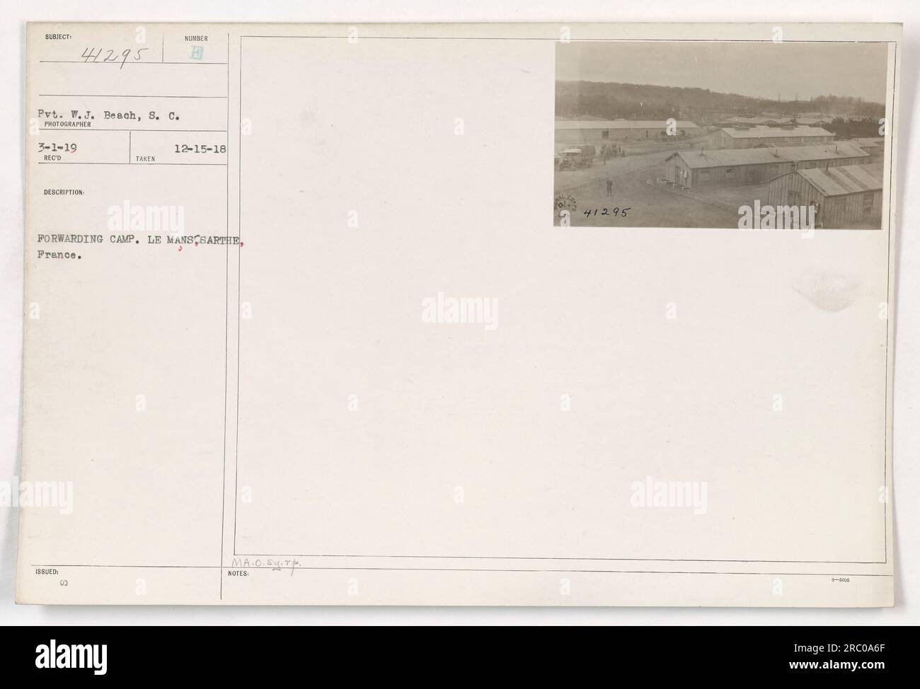 Pvt. W.J. Beach is seen at the Forwarding Camp in Le Mans, Sarthe ...