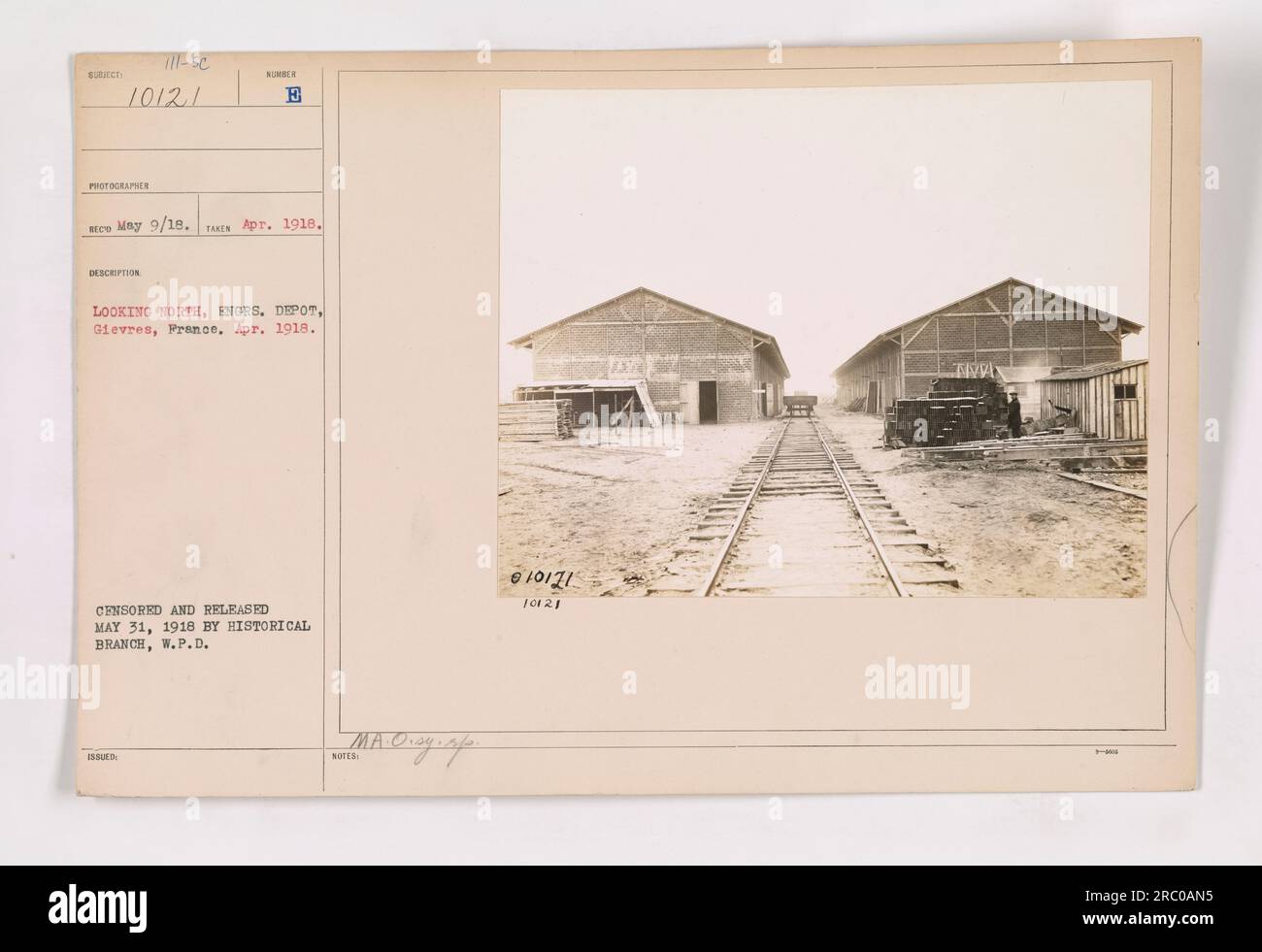 Image of the Engineers Depot located in Gievres, France in April 1918 ...
