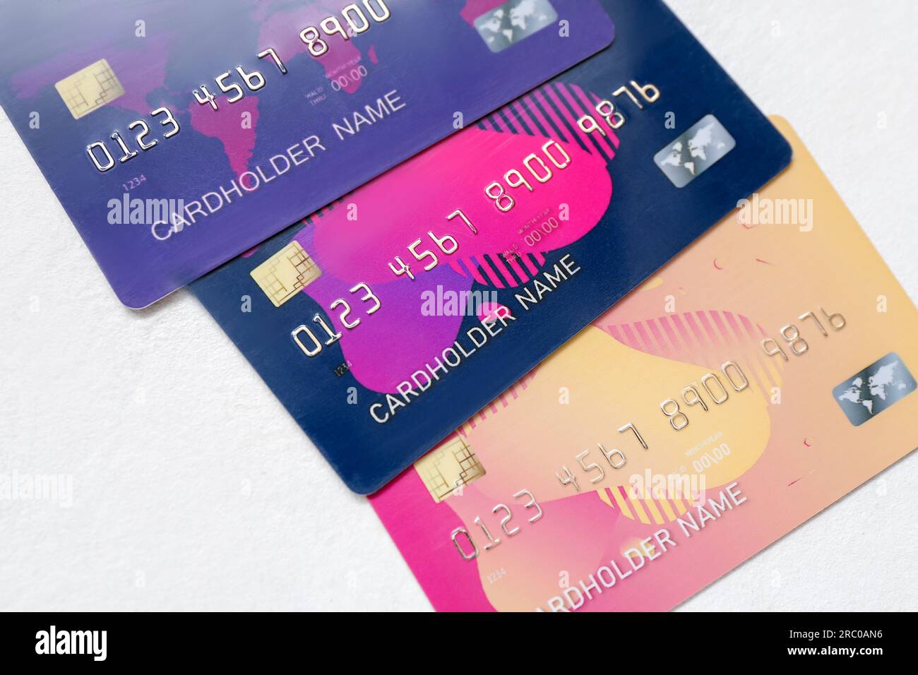 Many credit cards on white background Stock Photo - Alamy
