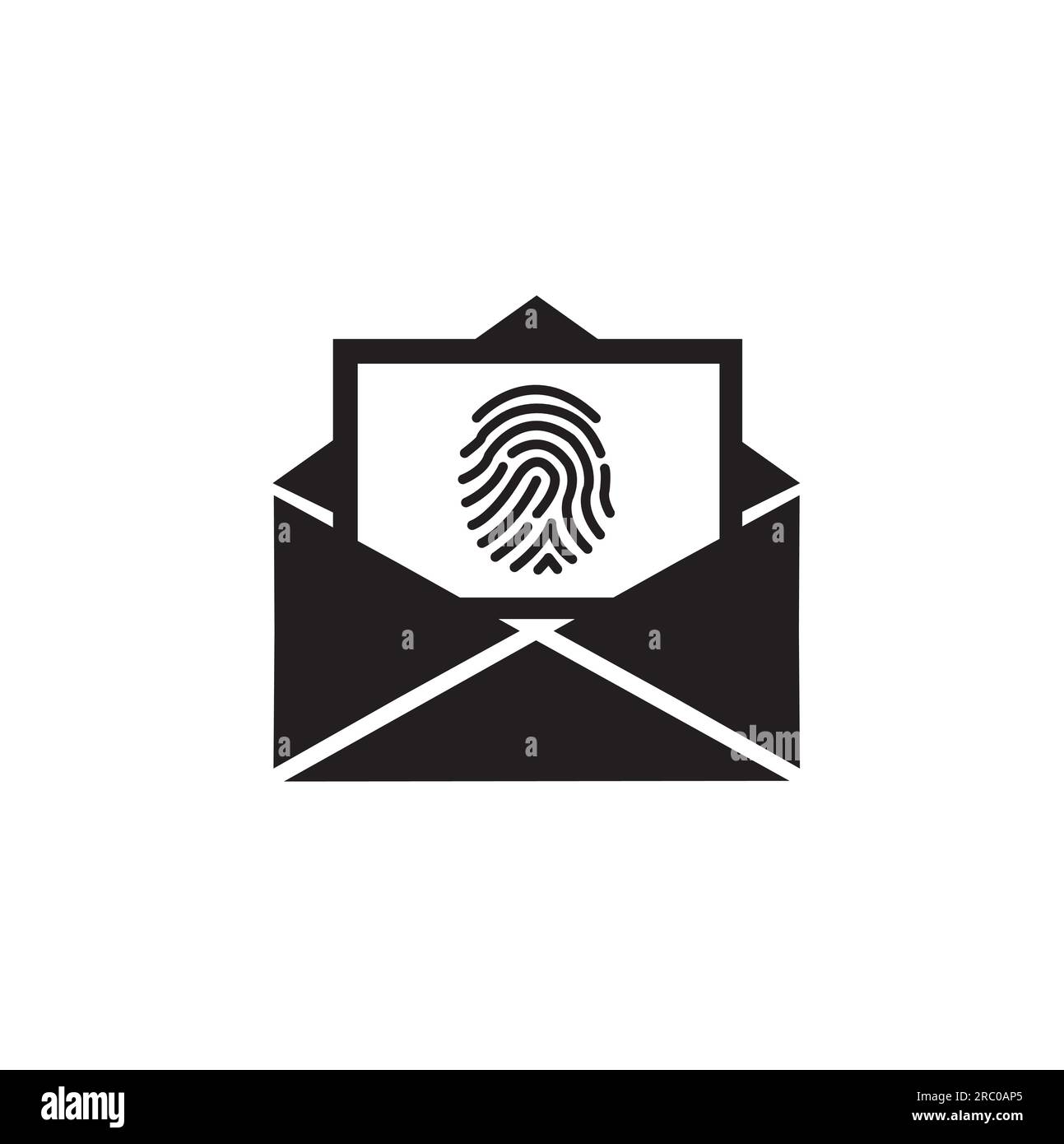An envelope with a fingerprint on the sheet inside as an example of ...