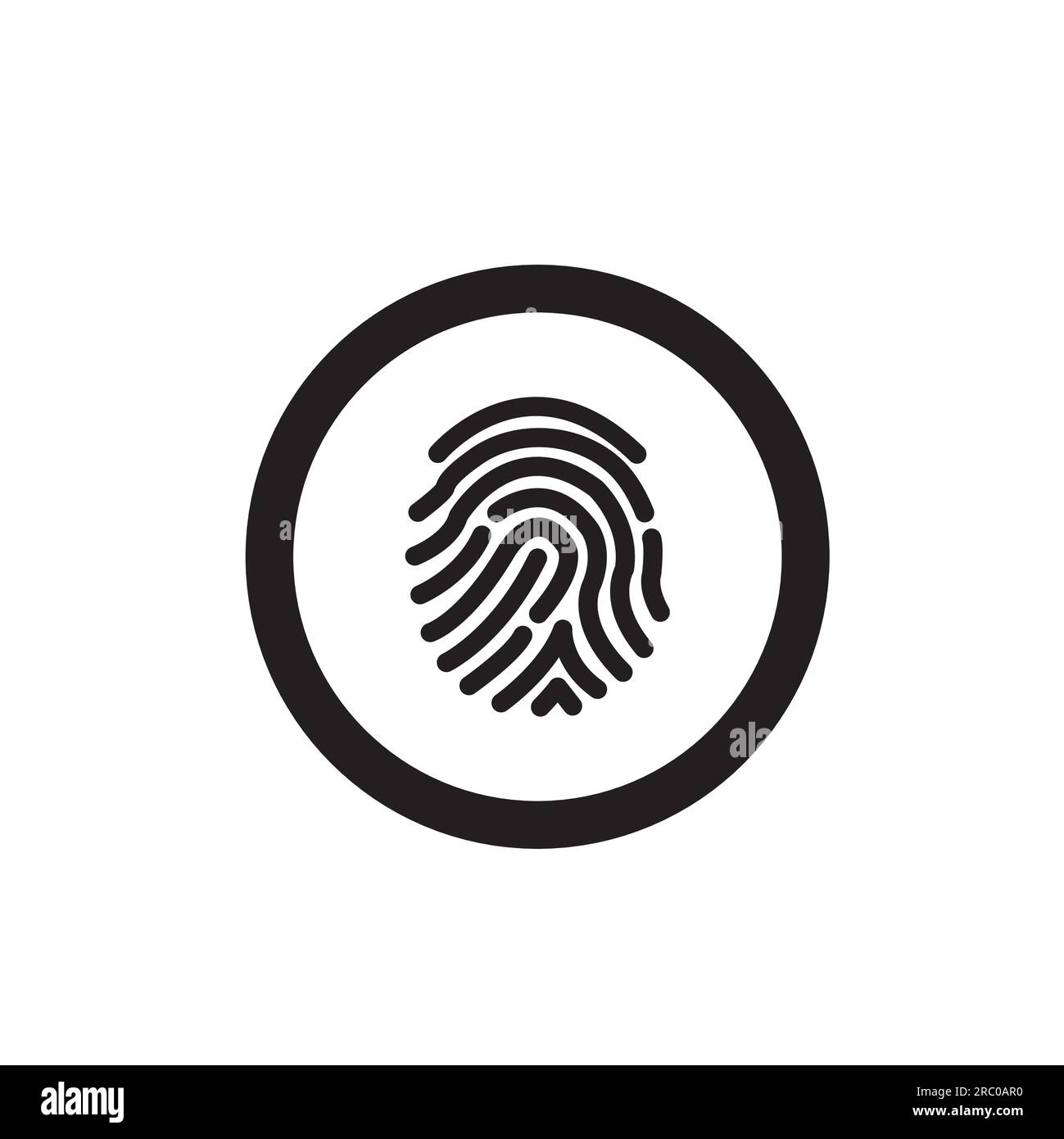 A circle with a fingerprint inside as an example of biometric security ...