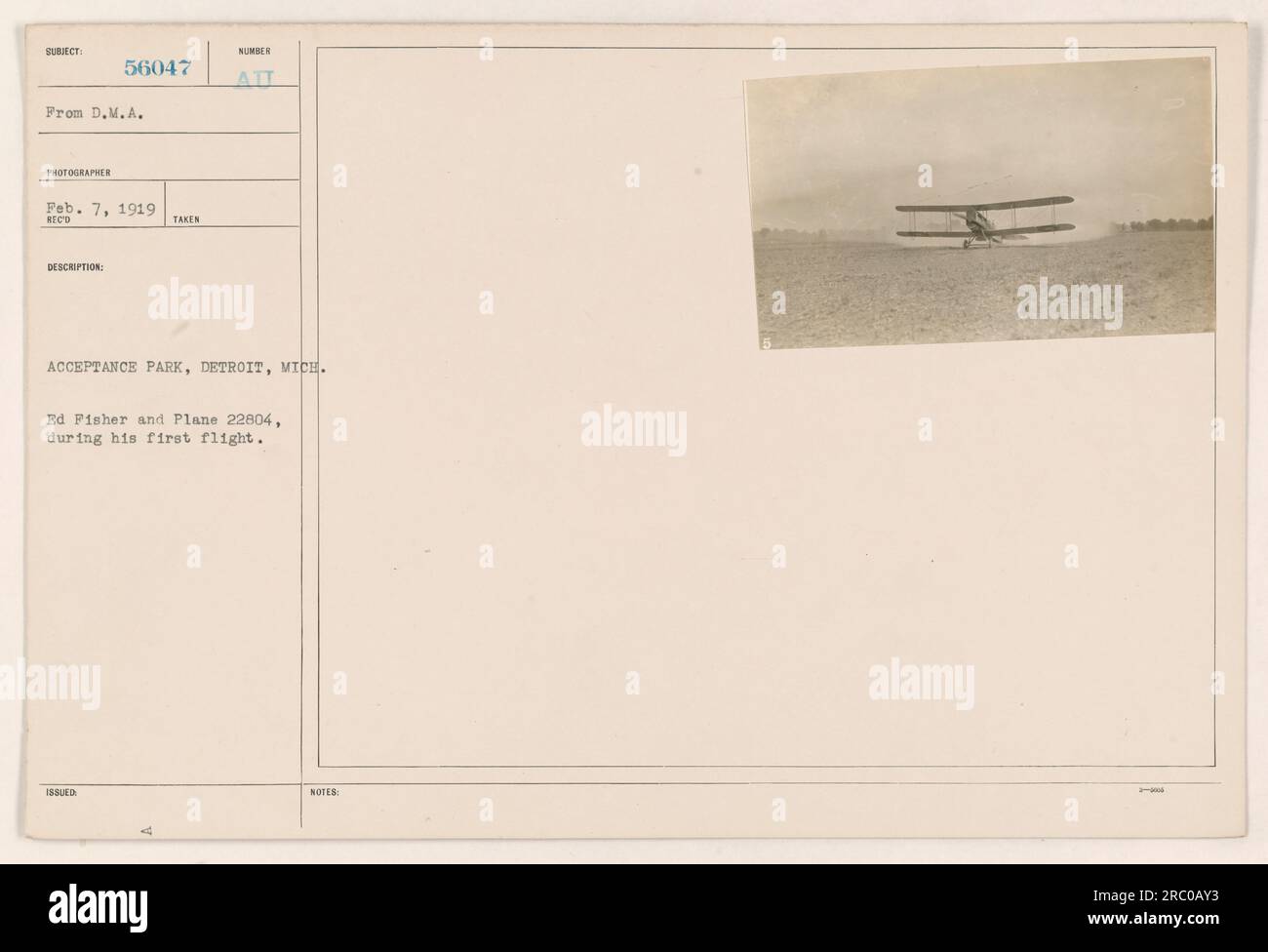 Ed Fisher taking his first flight in Plane 22804 at Acceptance Park in ...