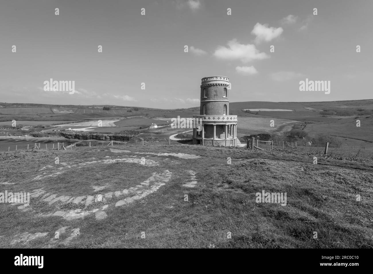 Clavell Tower overlooking Kimmeridge Bay in Dorset Stock Photo - Alamy