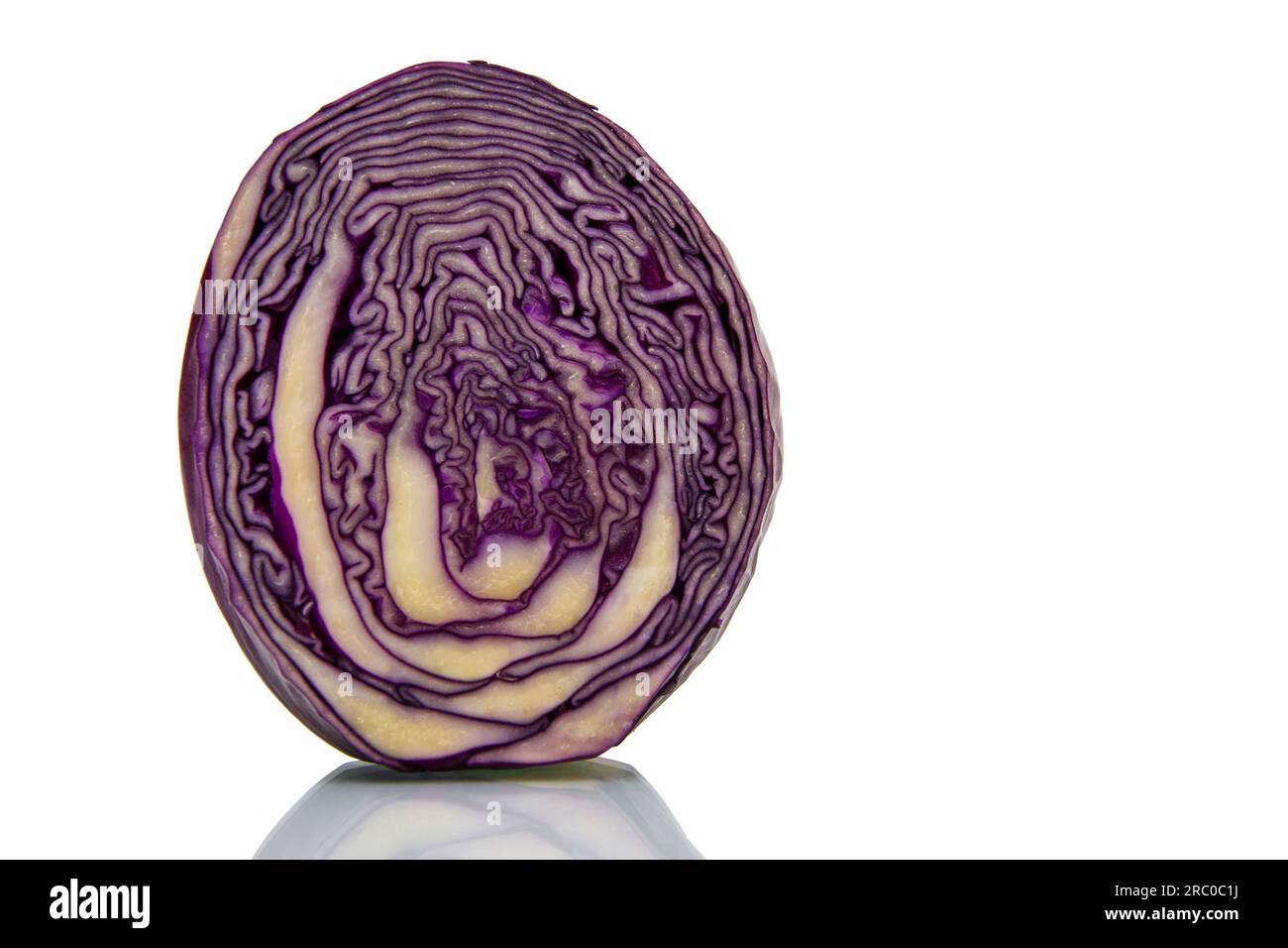 Red half cabbage on a white isolated background Stock Photo - Alamy