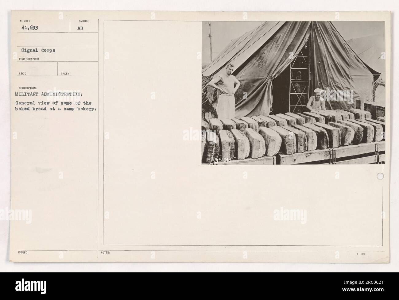 "General view of freshly baked bread at a camp bakery. This image ...