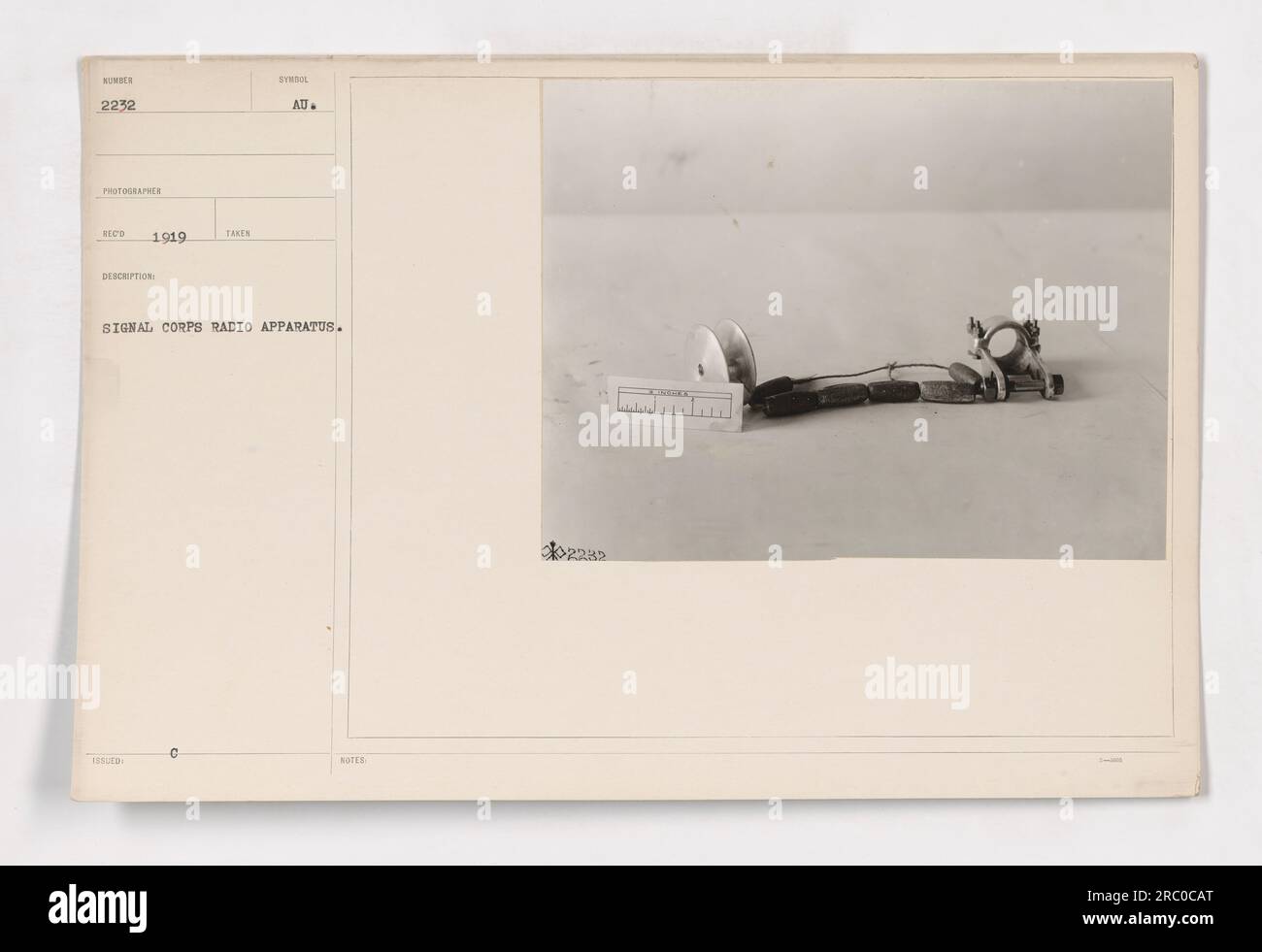 A photograph of a Signal Corps radio apparatus taken in 1919. The image ...