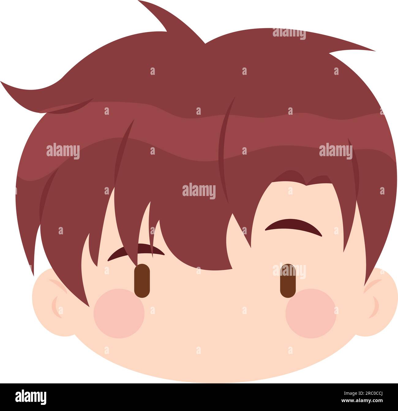 Isolated Colored Cute Chibi Male Korean Anime Character Vector Stock