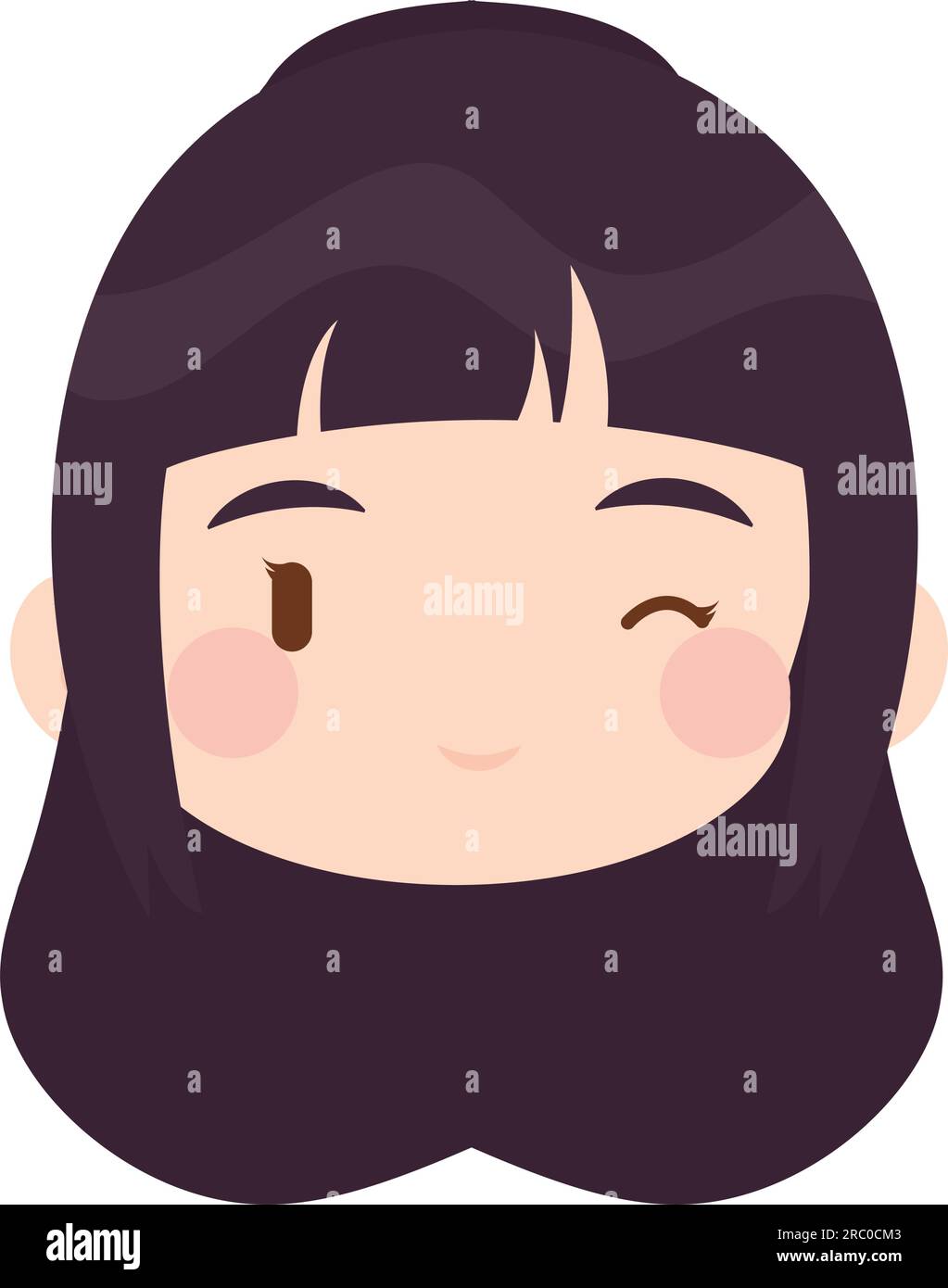 Isolated colored cute chibi female korean anime character Vector Stock ...