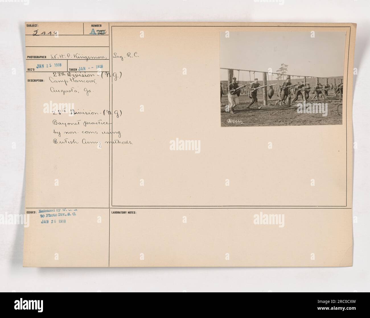 Non-commissioned officers from the 28th Division at Camp Hancock in ...