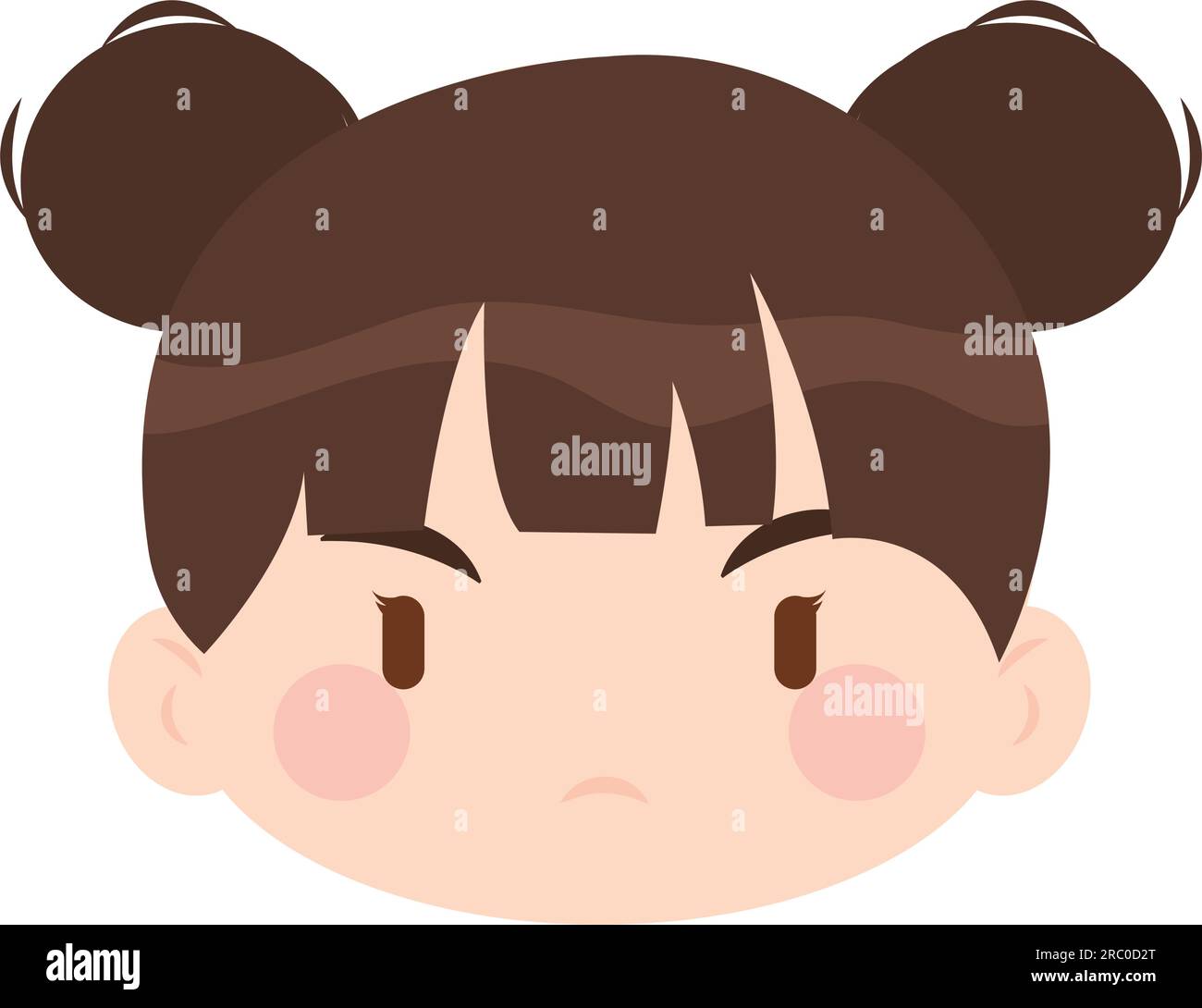 Isolated colored cute chibi female korean anime character Vector Stock ...