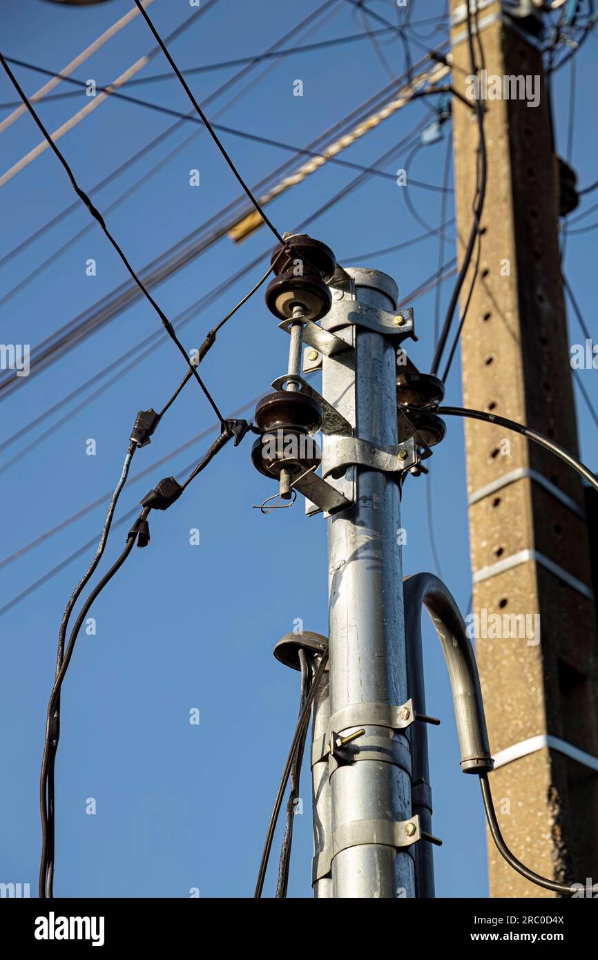 residential single-phase electrical consumption register metal pole ...