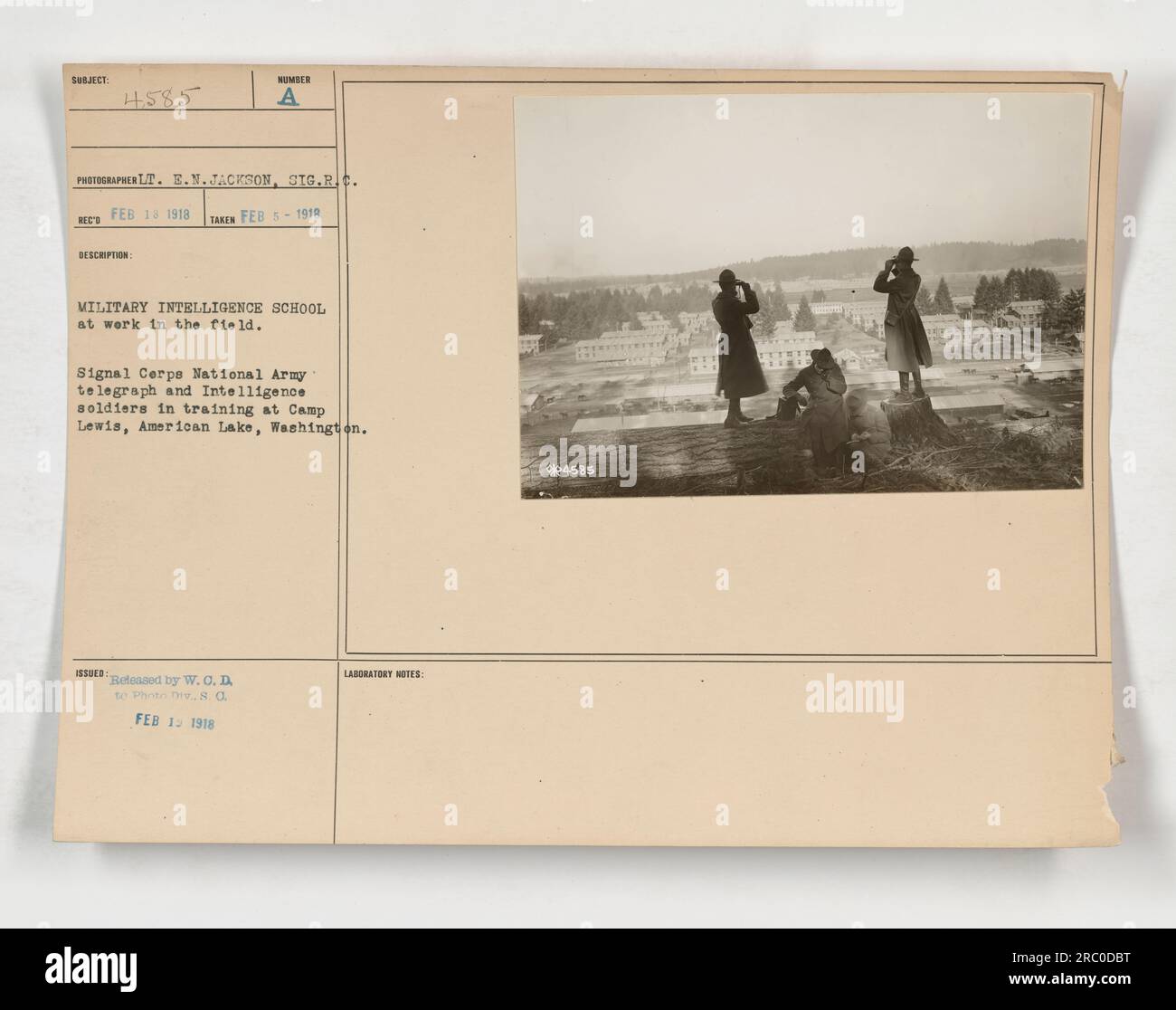 Soldiers from the Signal Corps National Army undergo training at Camp ...