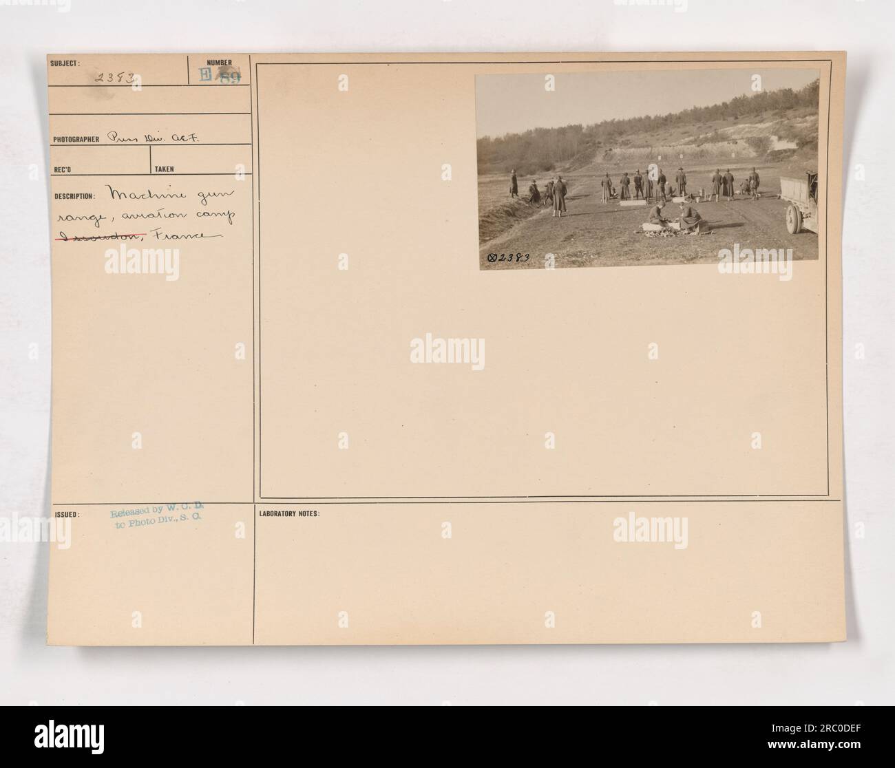 Aviators at an aviation camp in Issoudun, France, train to become proficient in using machine ...