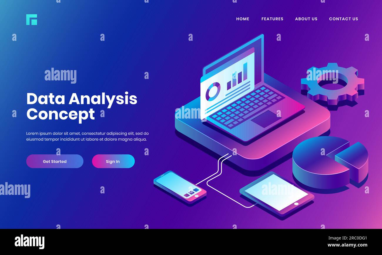 Data analysis pie chart interface Stock Vector Images - Alamy