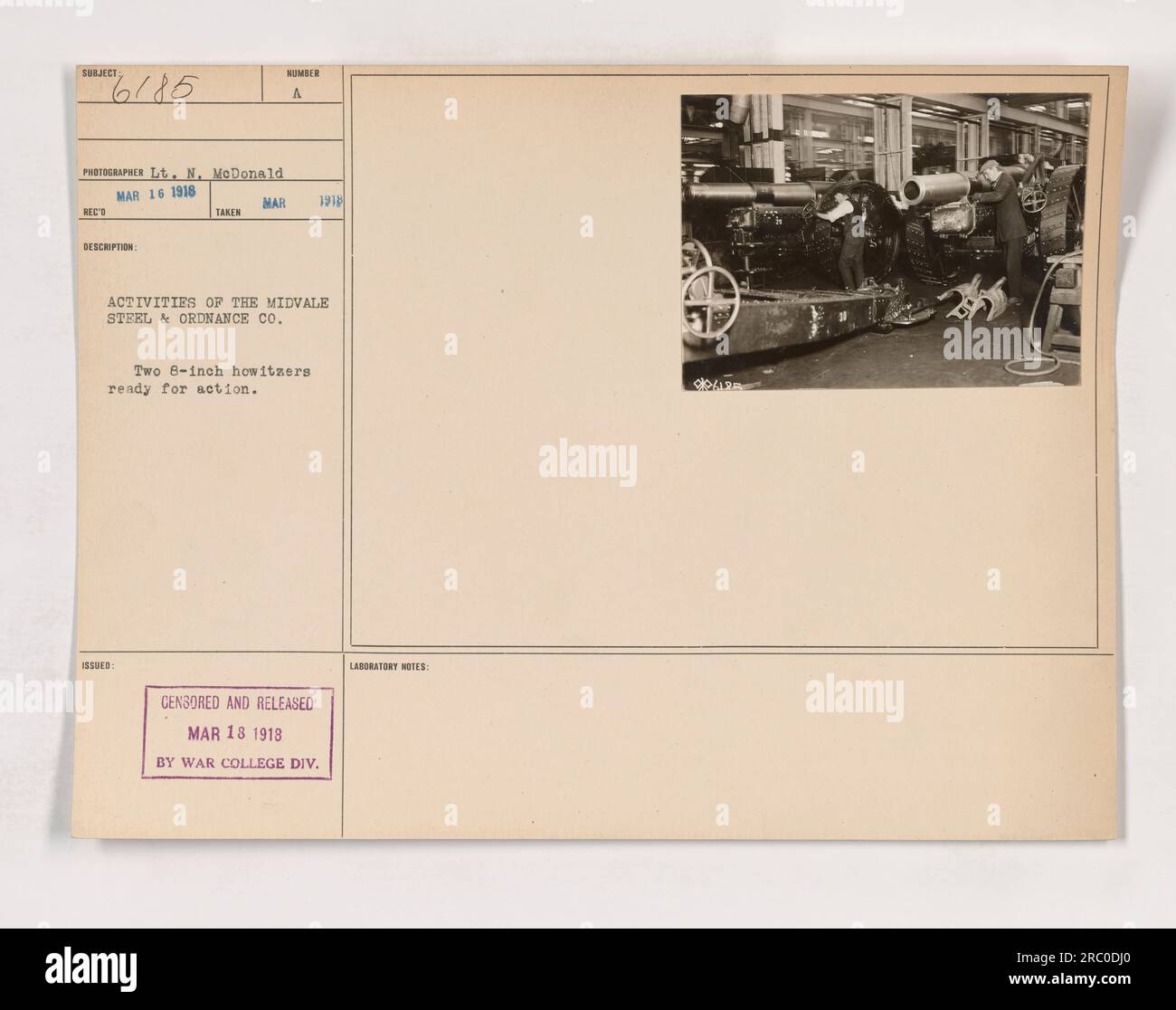 Two 8-inch howitzers from the activities of the Midvale Steel ...
