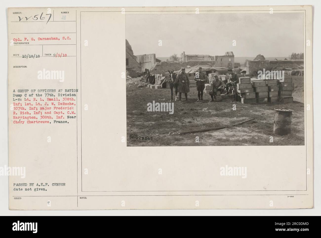 Cpl. P. G. Carnochan, S.C. took this photograph on September 9, 1918 ...