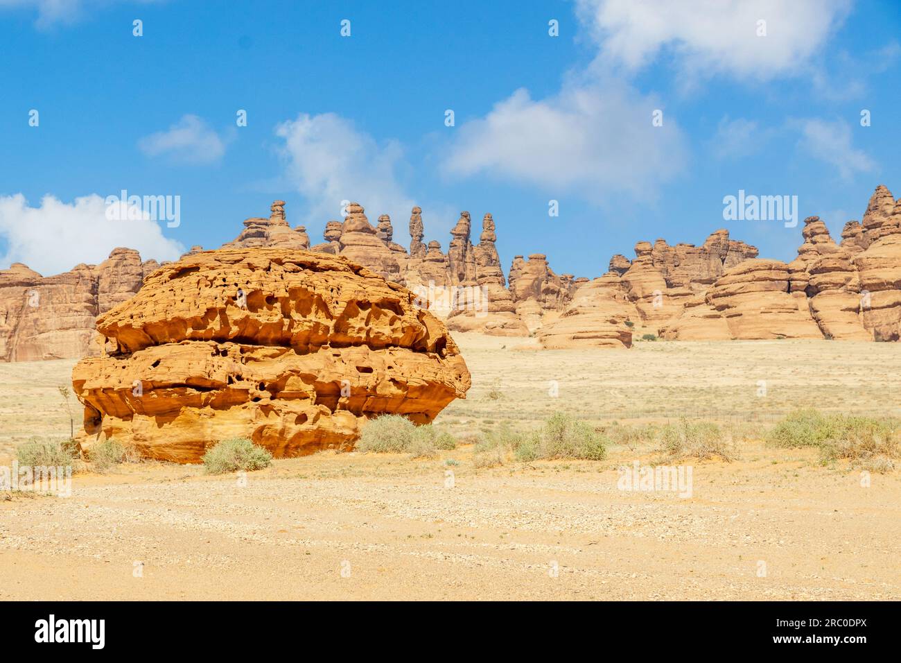 Desert cliffs formations landscape at Hegra, Al Ula, Saudi Arabia Stock ...