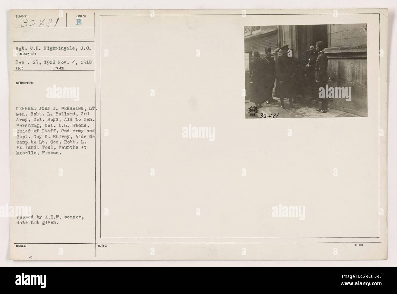 General John J. Pershing, Lt. Gen. Robt. L. Bullard, Col. Boyd, Col. D ...