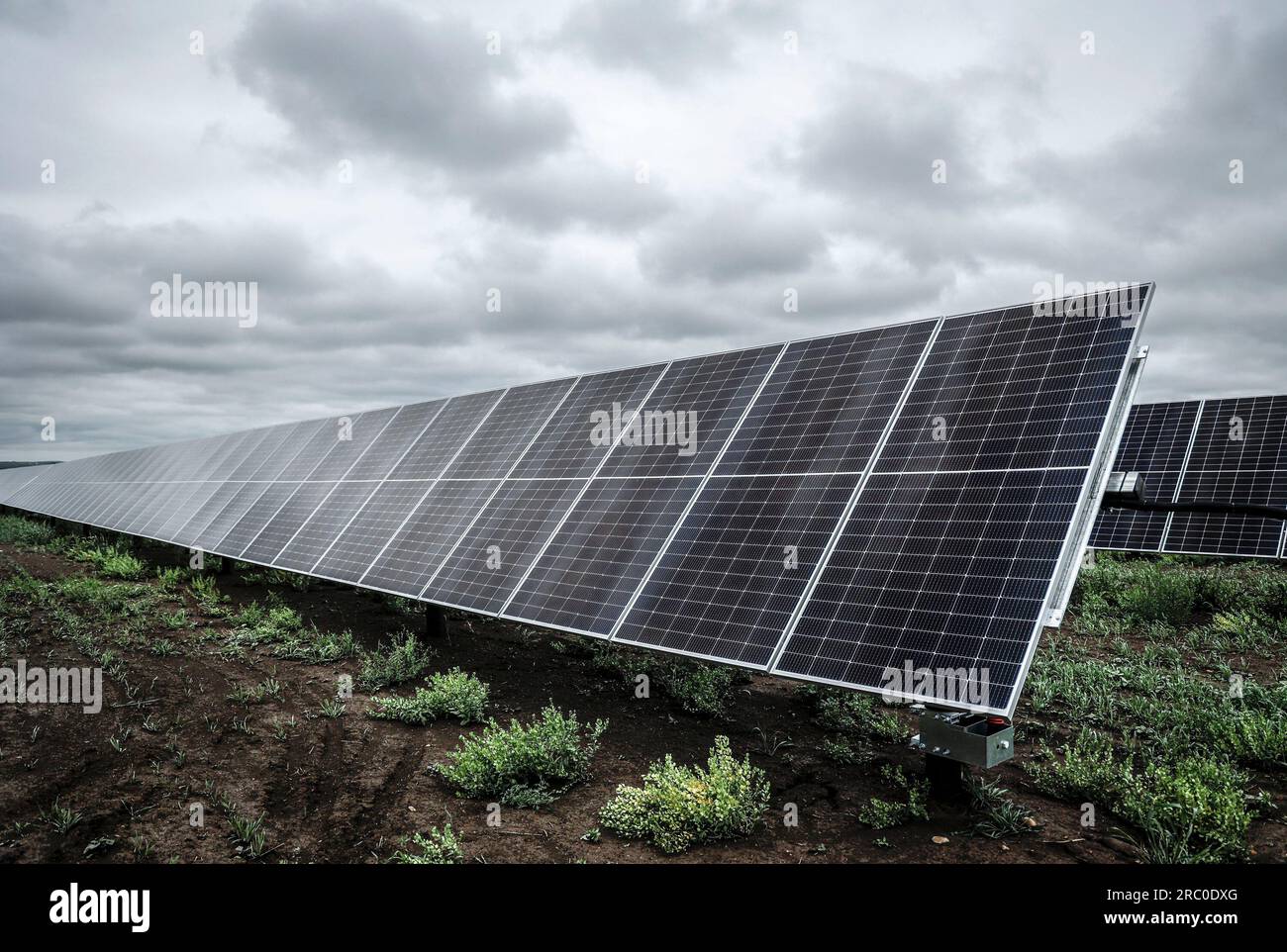 Solar panels are shown at the Michichi Solar project near Drumheller ...