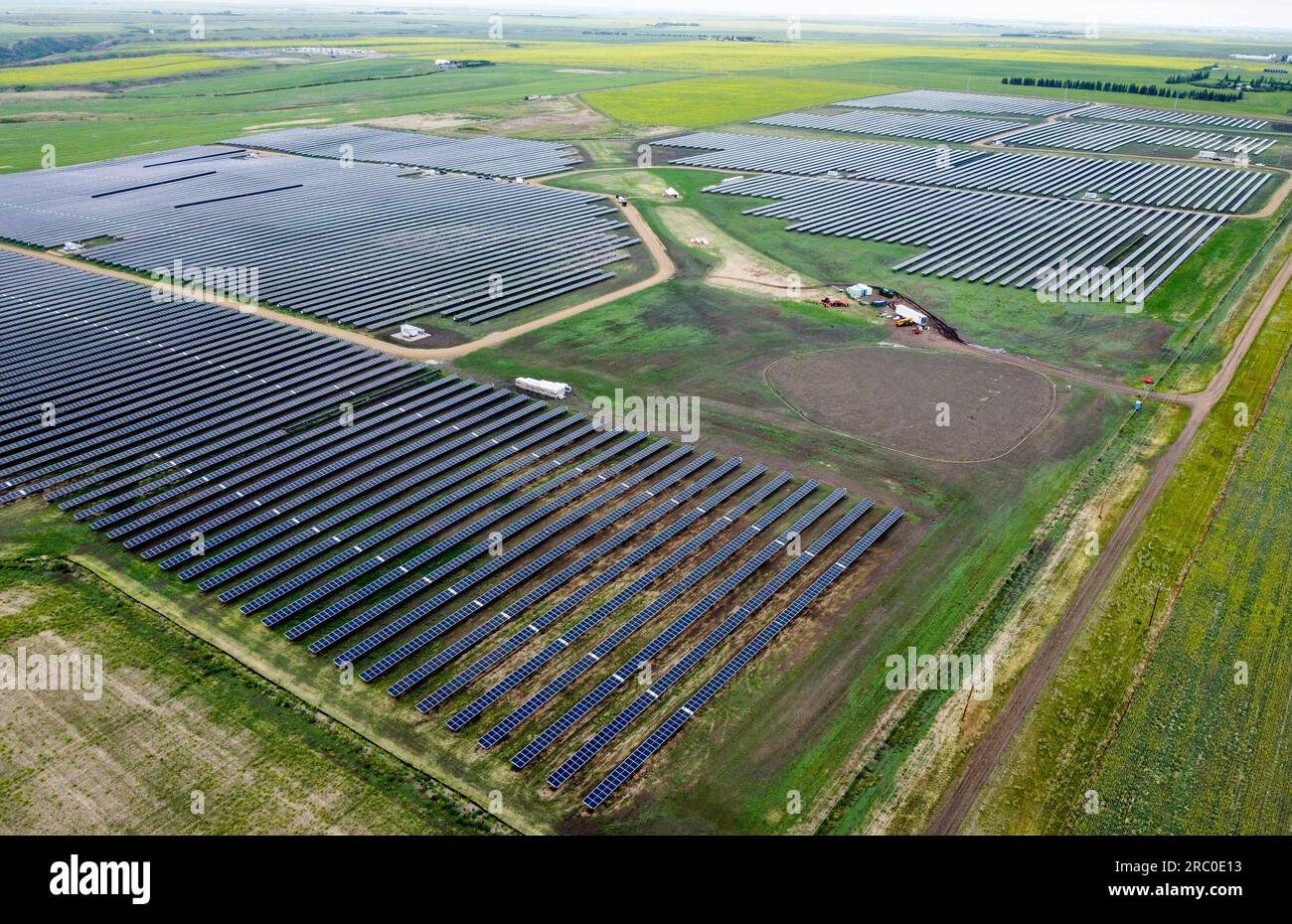 Solar panels are shown at the Michichi Solar project near Drumheller ...