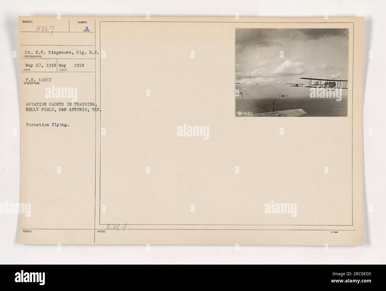 Formation flying practice by aviation cadets in training at Kelly Field ...