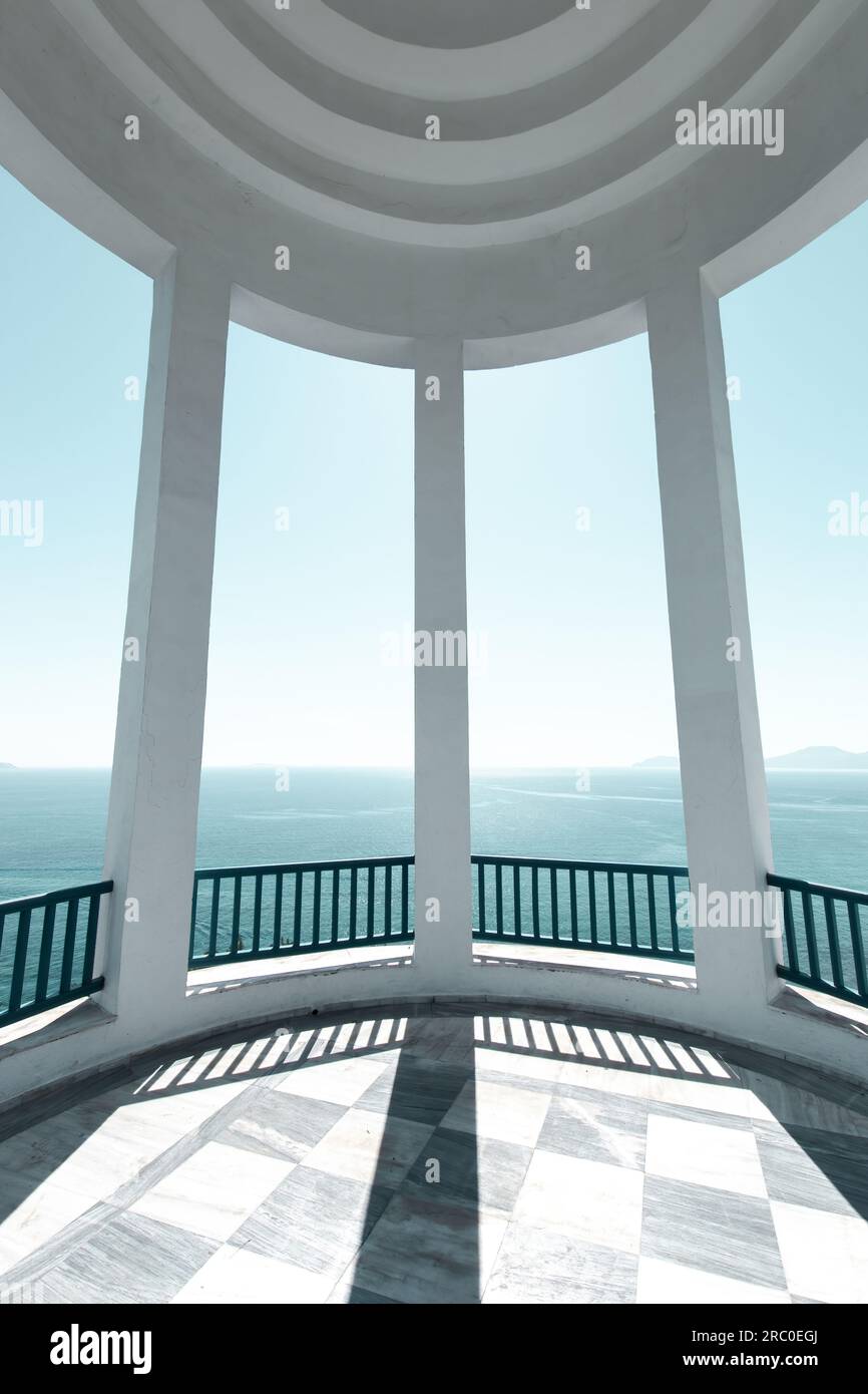 Scenic view of Mediterranean Sea and Greek islands seen through ...