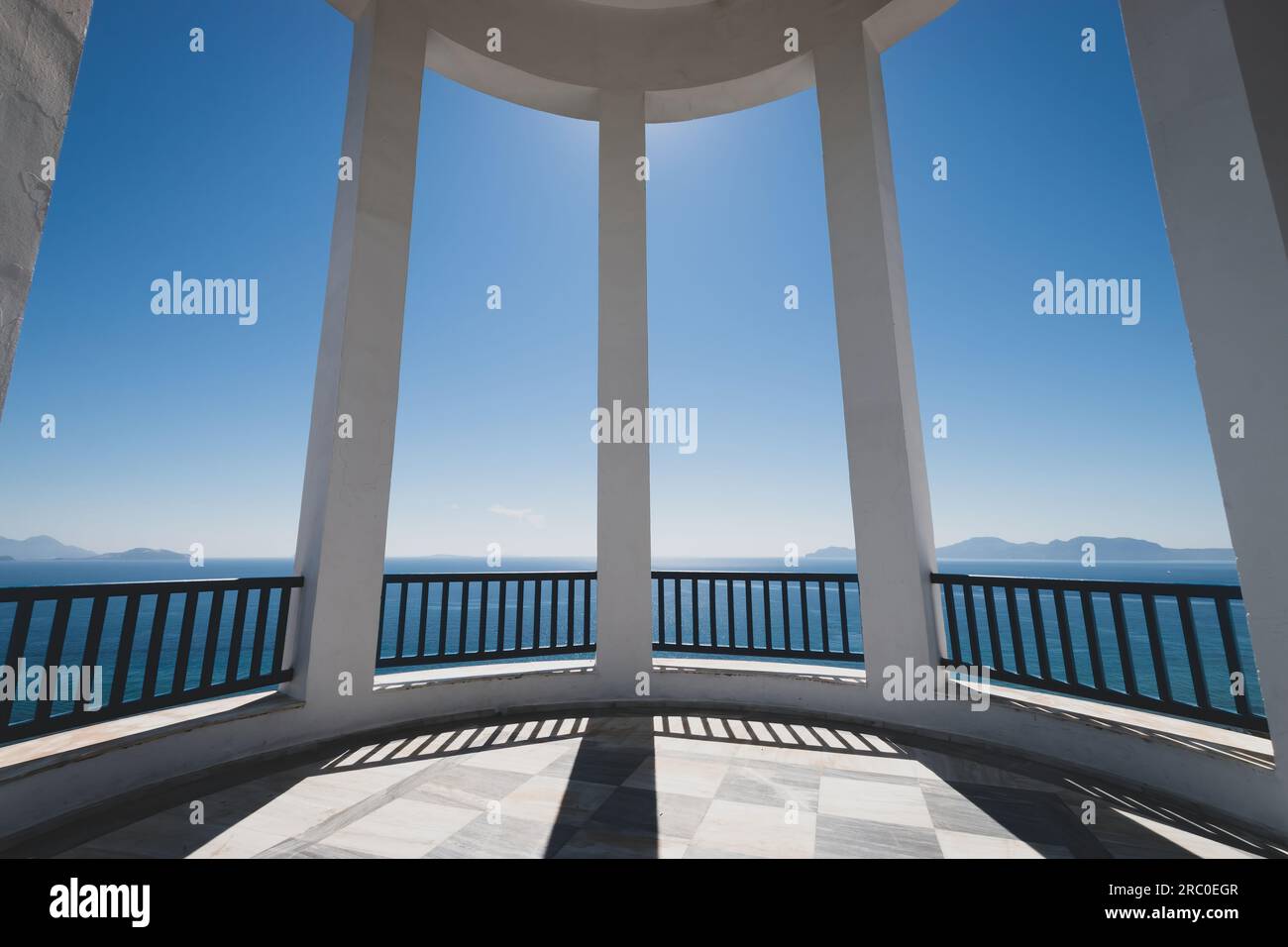Scenic view of Mediterranean Sea and Greek islands seen through ...
