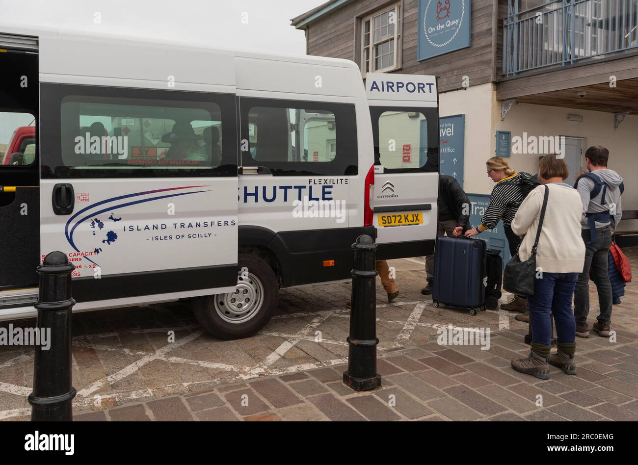 St Marys Quay, Scilly Isles, UK. 10 June 2023. Passengers boarding a ...