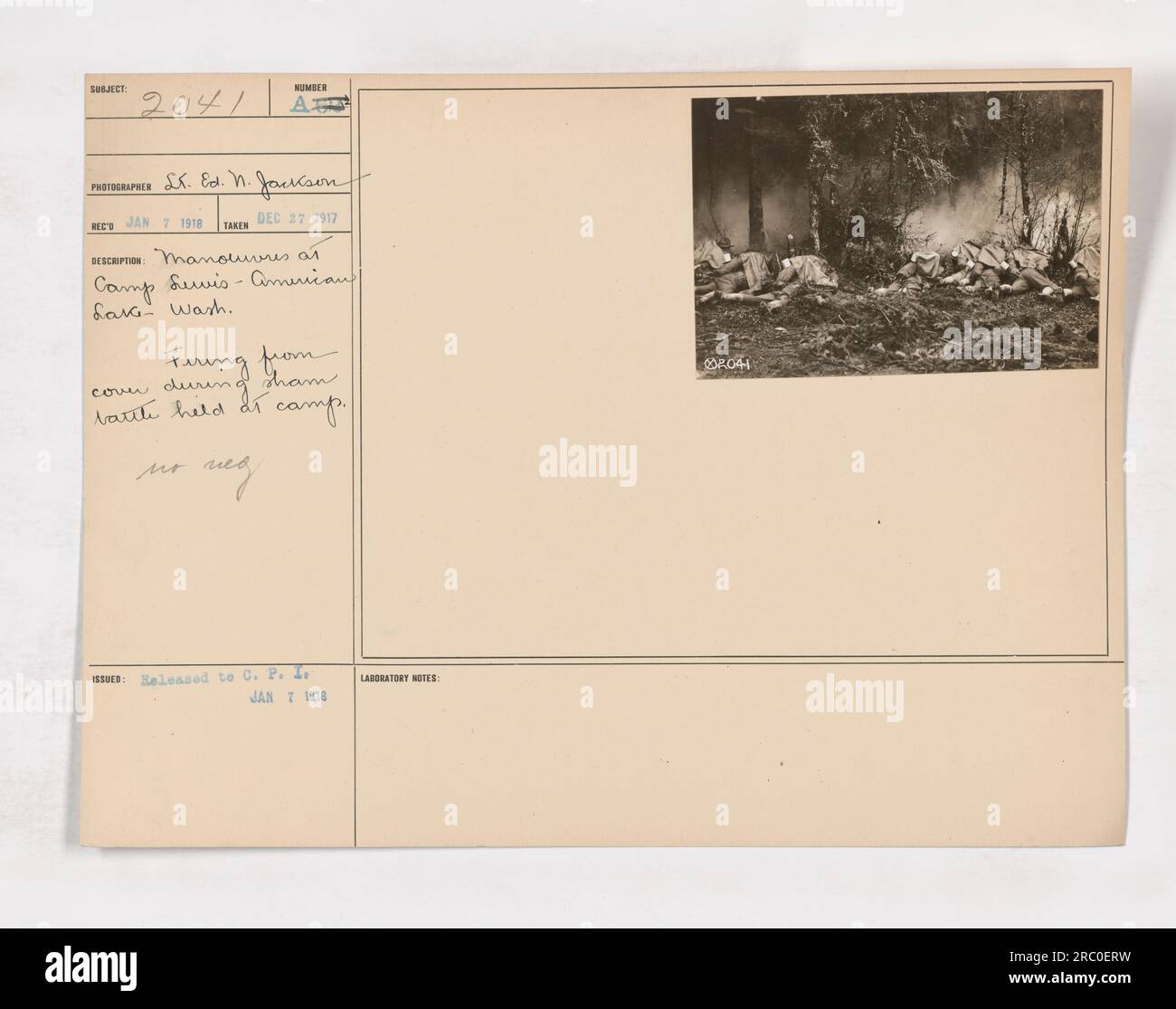 Officers of the 91st Division participating in field maneuvers at Camp ...