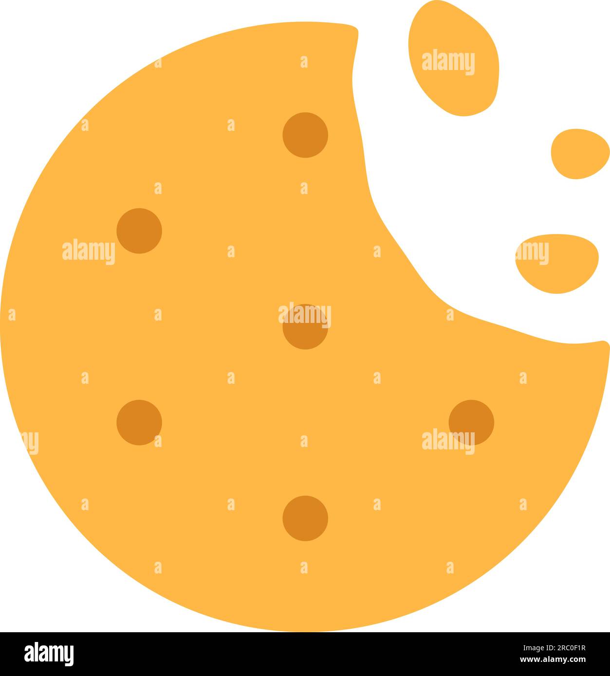 Flat round cracker with chips, missing bite Stock Vector Image & Art ...