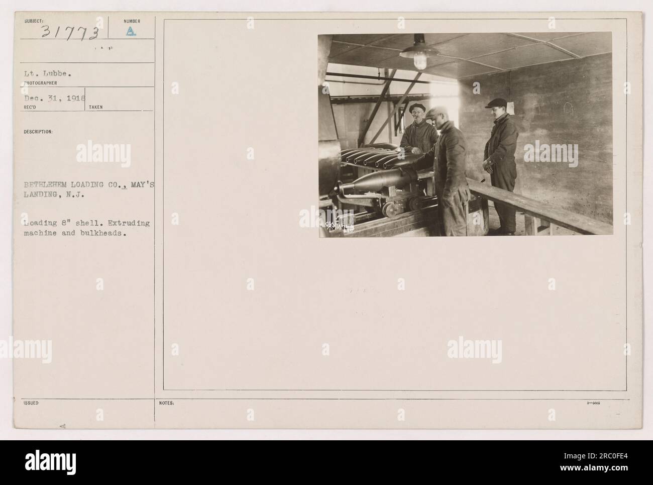 Soldier loading an 8" shell at Bethlehem Loading Co. in May's Landing ...