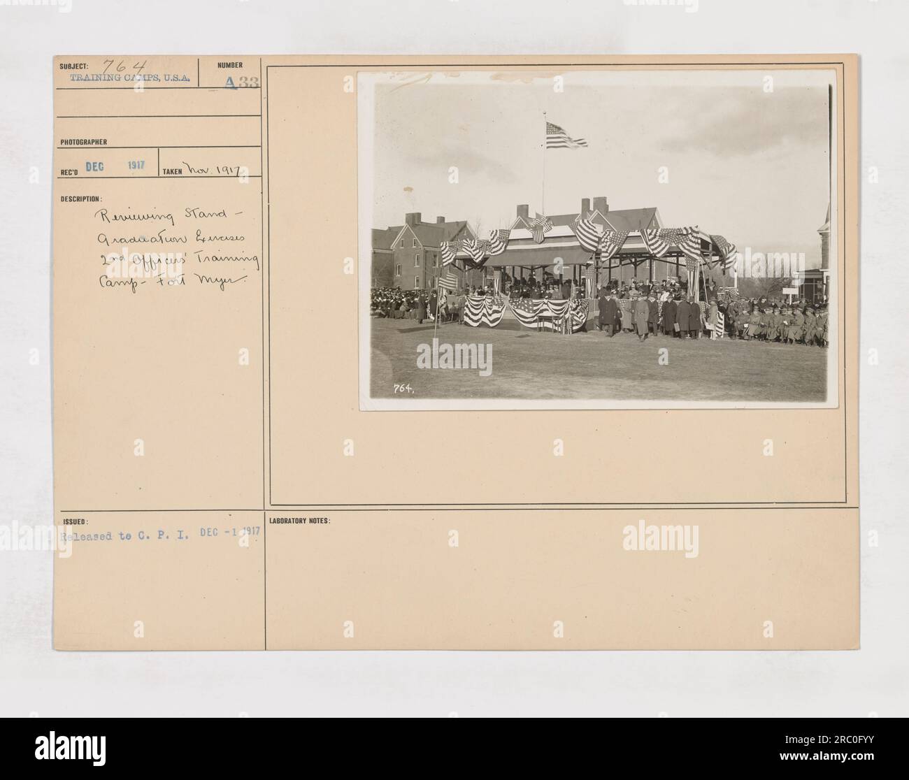 "Graduation exercises at officer's training camp, Fort Myer, VA in 1917 ...
