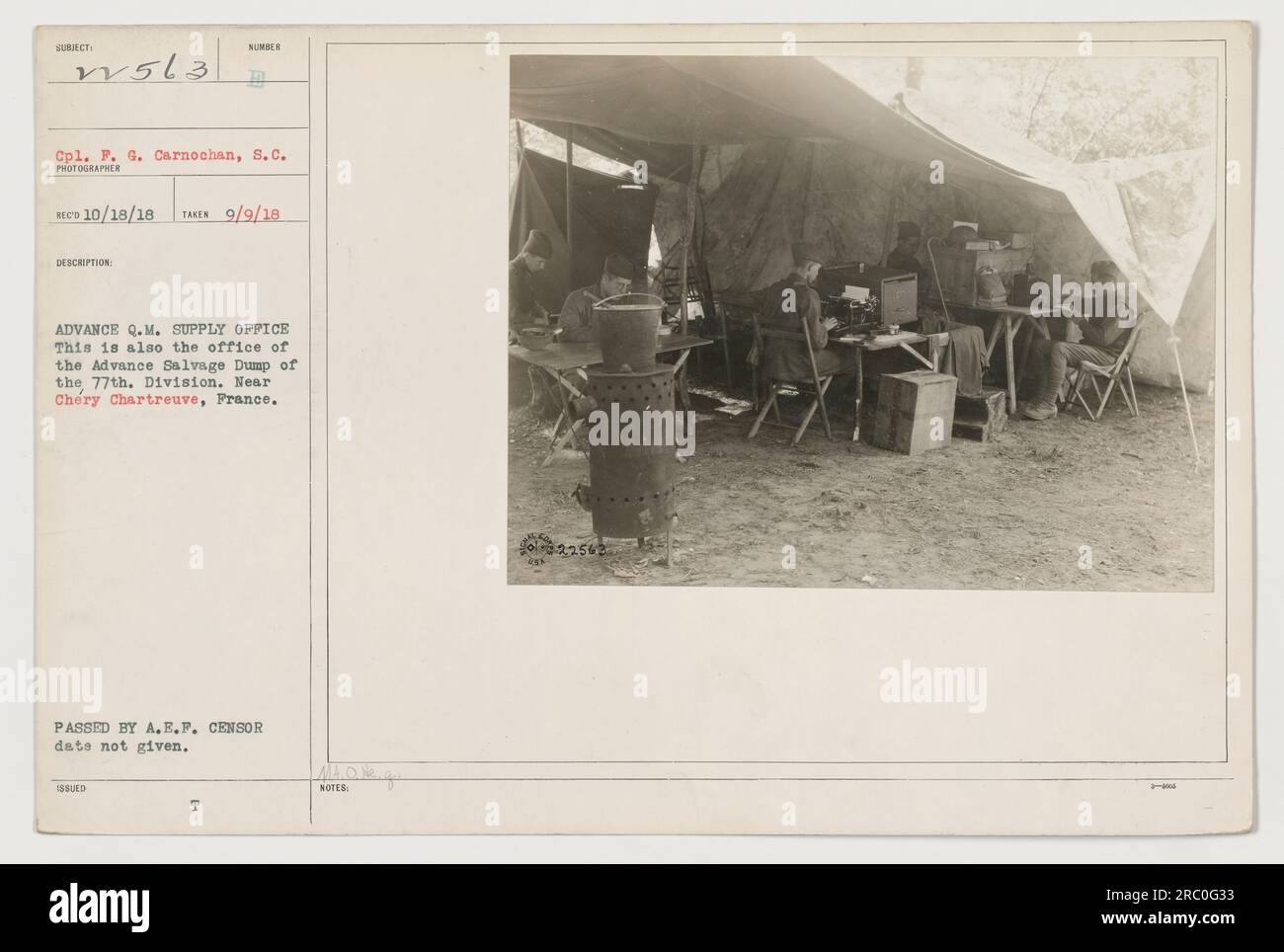 Cpl. F. G. Carnochan of the Signal Corps is photographed in the Advance ...