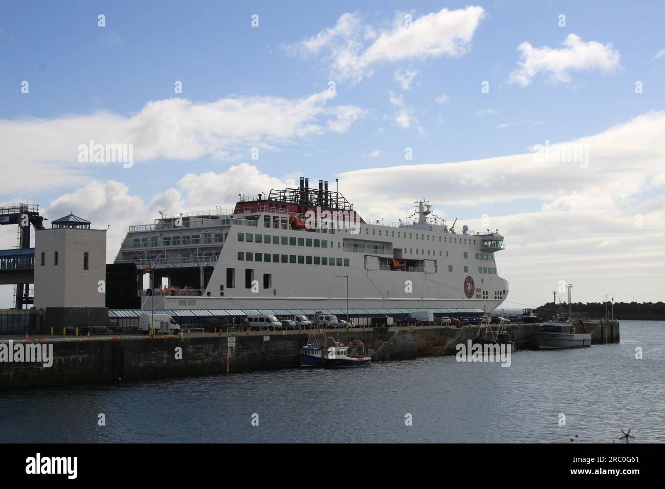 New Manx Man ferry arrives in Douglas Harbour Stock Photo - Alamy