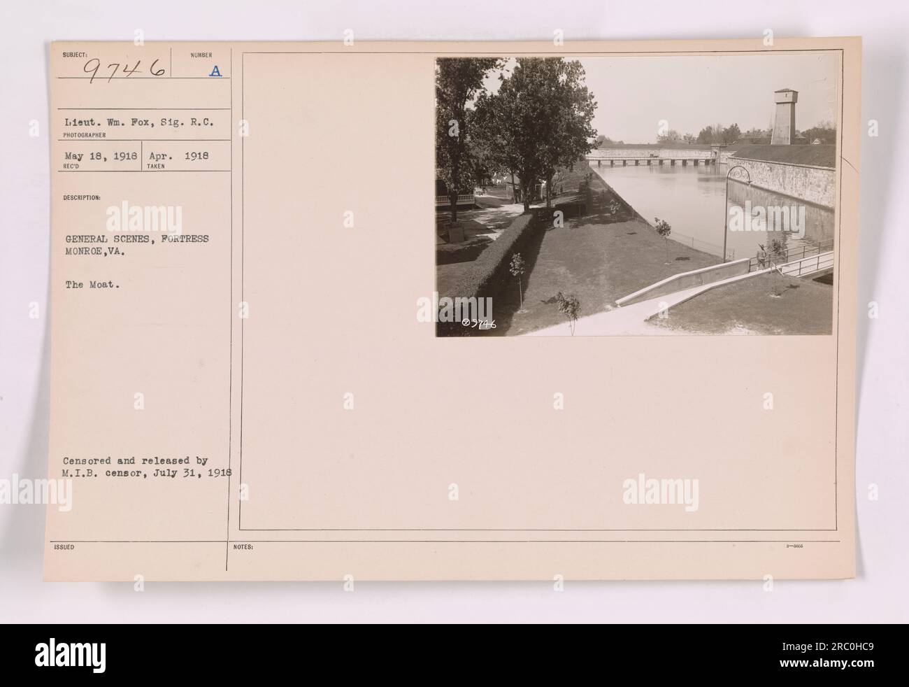 Soldiers standing guard at the moat in Fortress Monroe, Virginia during ...