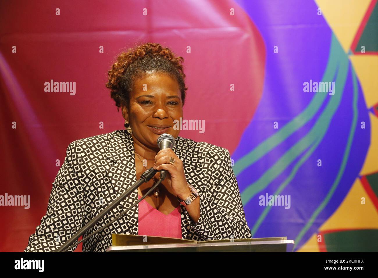 Portrait of Margareth Menezes brazilian Minister of Culture and popular ...
