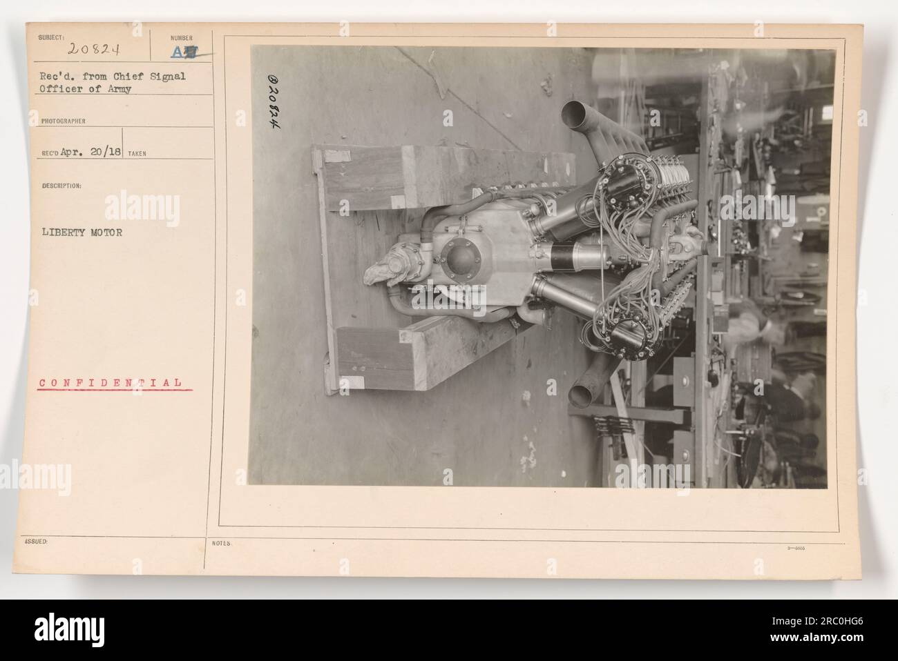 Image: A black and white photograph depicting a Liberty Motor Nunser ...