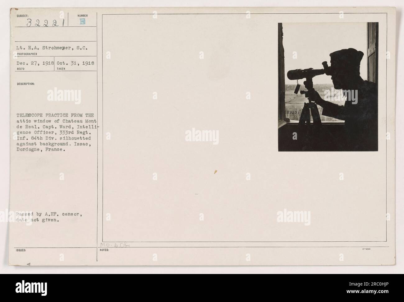 Officer Captain Ward participates in telescope practice from the attic ...