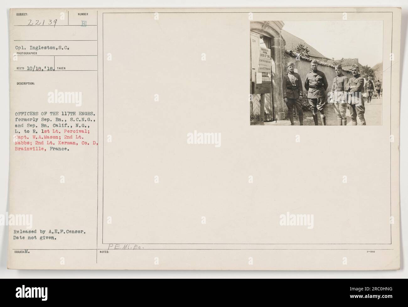 Group of officers from the 117th Engineer Battalion (formerly from the ...