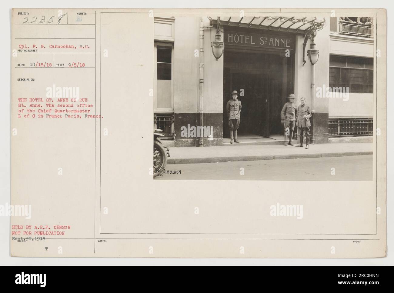 Cpl. P. G. Carnochan from the Signal Corps captured an image of the ...